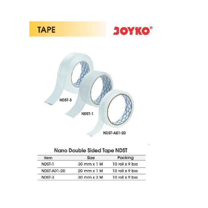 Jual Joyko Jenis Nano Double Tape Washable-Removable-Reusable tebal 2mm ...